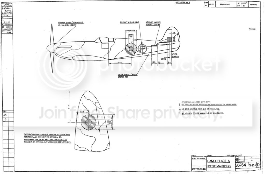 Original Supermarine Spitfire Paint scheme Drawings uploaded - Aircraft ...