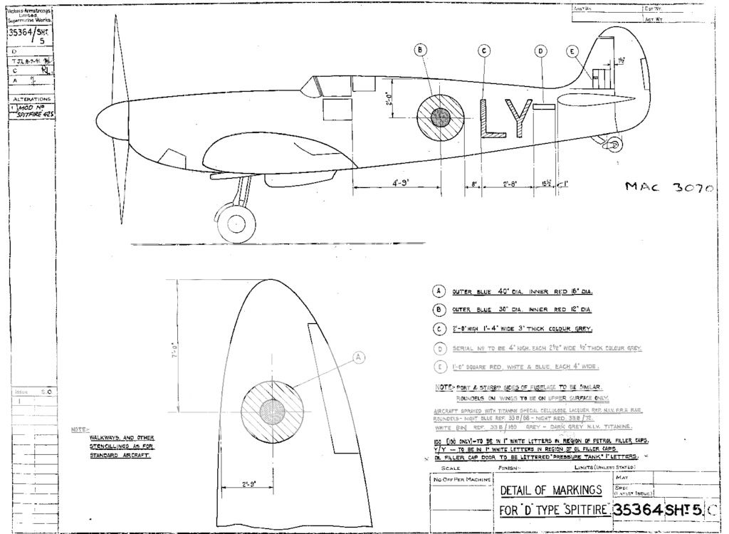 Original Supermarine Spitfire Paint scheme Drawings uploaded - Aircraft ...